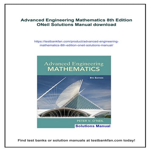 Advanced Engineering Mathematics 8th Edition ONeil Solutions Manual | PDF