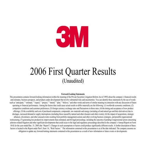 3m Presentation 2006 1st | PDF