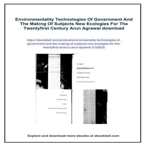 Environmentality Technologies Of Government And The Making Of Subjects New Ecologies For The ...
