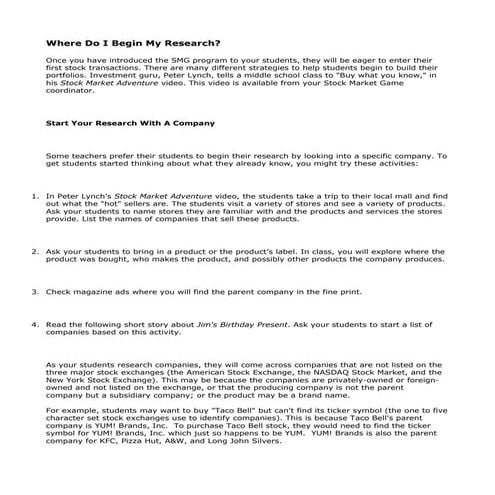 Where do I begin my Research | DOC