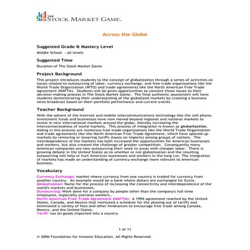 Stock Market Lesson Sequence | DOC