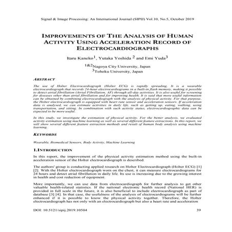 Improvements of the Analysis of Human Activity Using Acceleration ...