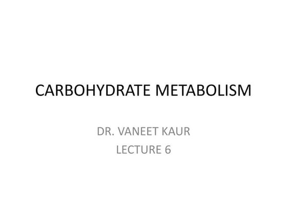 10 carbohydrate Metabolism for medical students | PPT