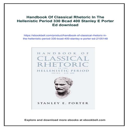 Handbook Of Classical Rhetoric In The Hellenistic Period 330 Bcad 400 ...