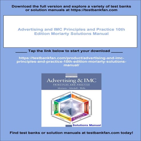 Advertising and IMC Principles and Practice 10th Edition Moriarty ...
