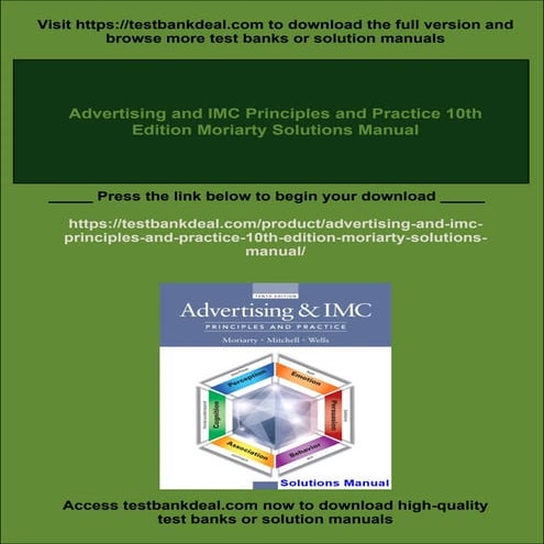 Advertising and IMC Principles and Practice 10th Edition Moriarty ...