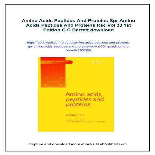 Amino Acids Peptides And Proteins Spr Amino Acids Peptides And Proteins ...