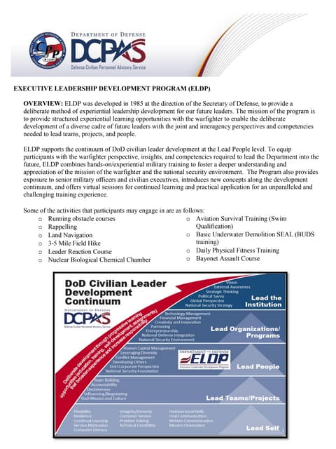 Defense Civilian Emerging Leader Program - program overview | PDF ...