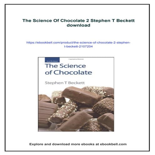 The Science Of Chocolate 2 Stephen T Beckett | PDF