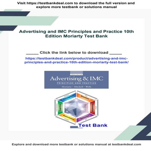 Advertising and IMC Principles and Practice 10th Edition Moriarty Test ...