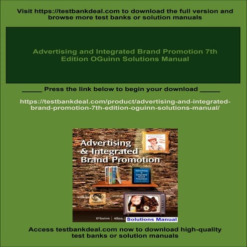 Advertising and Integrated Brand Promotion 7th Edition OGuinn Solutions ...
