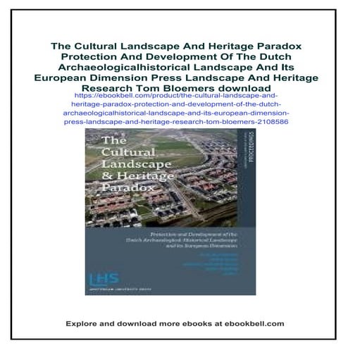 The Cultural Landscape And Heritage Paradox Protection And Development ...