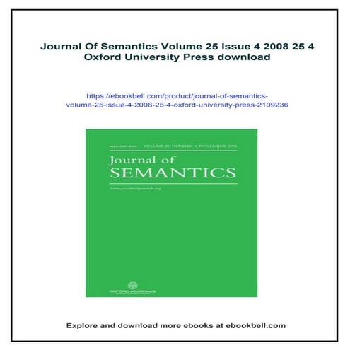 Journal Of Semantics Volume 25 Issue 4 2008 25 4 Oxford University ...