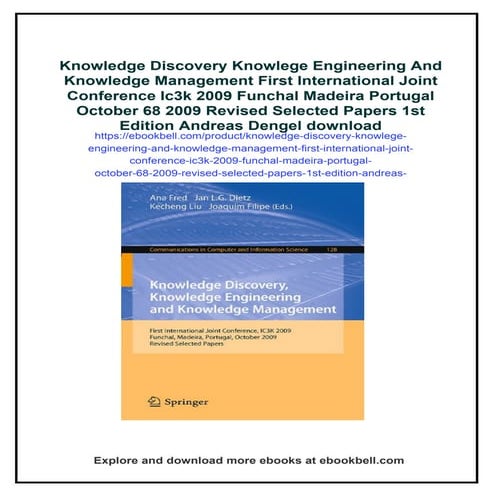 Knowledge Discovery Knowlege Engineering And Knowledge Management First International Joint ...