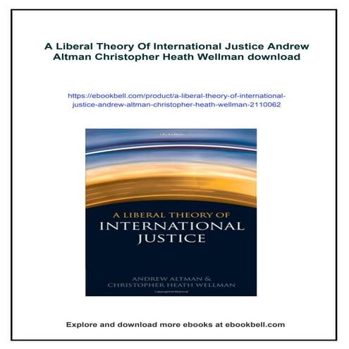 A Liberal Theory Of International Justice Andrew Altman Christopher ...