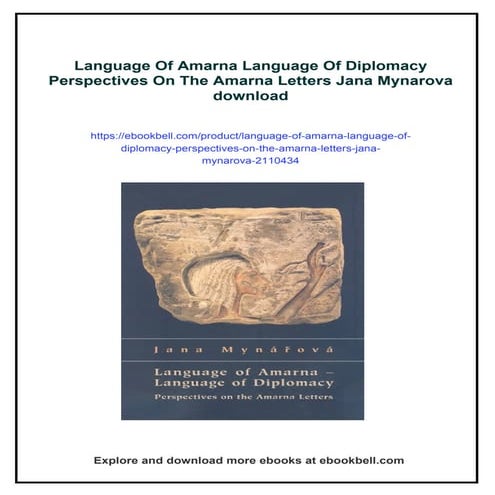Language Of Amarna Language Of Diplomacy Perspectives On The Amarna ...