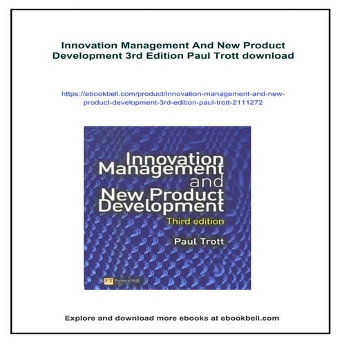 Innovation Management And New Product Development 3rd Edition Paul ...