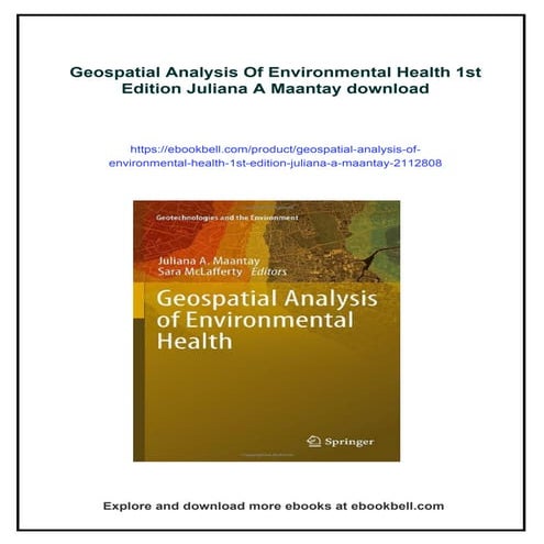 Geospatial Analysis Of Environmental Health 1st Edition Juliana A ...