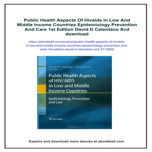 Public Health Aspects Of Hivaids In Low And Middle Income Countries ...