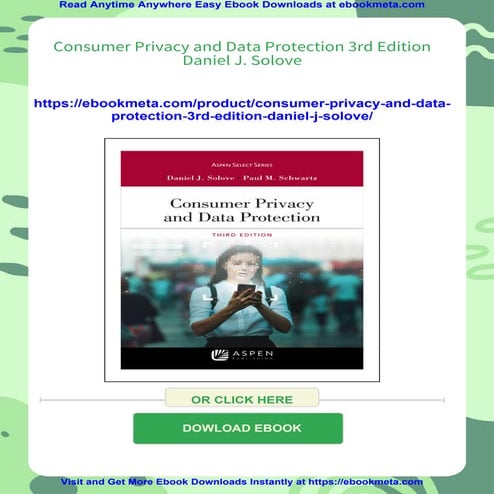 Consumer Privacy and Data Protection 3rd Edition Daniel J. Solove | PDF