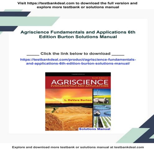 Agriscience Fundamentals and Applications 6th Edition Burton Solutions ...