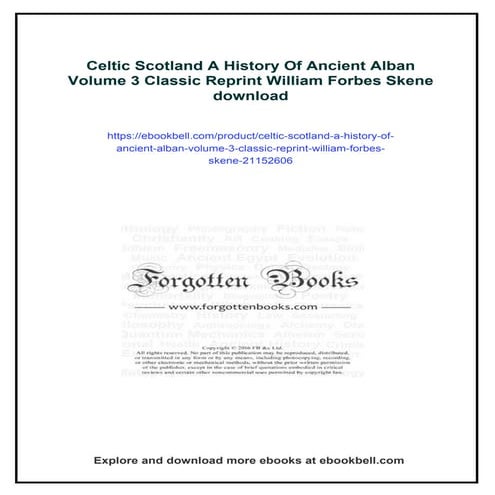 Celtic Scotland A History Of Ancient Alban Volume 3 Classic Reprint ...