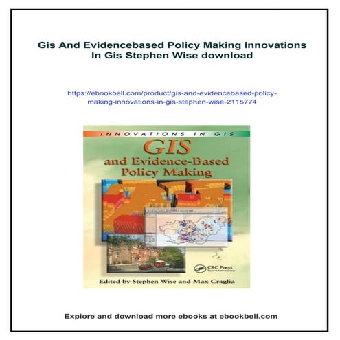 Gis And Evidencebased Policy Making Innovations In Gis Stephen Wise | PDF