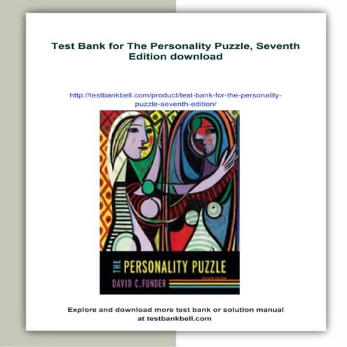 Test Bank for The Personality Puzzle, Seventh Edition | PDF