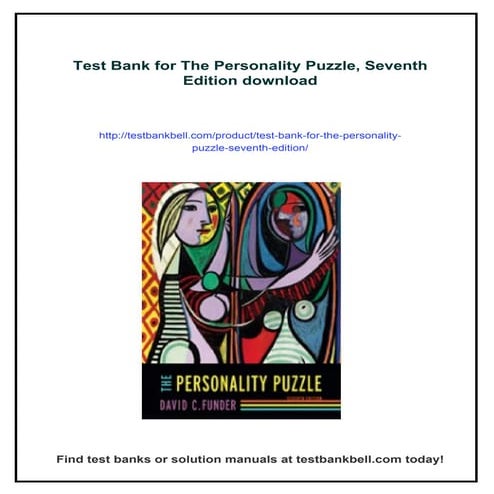 Test Bank for The Personality Puzzle, Seventh Edition | PDF