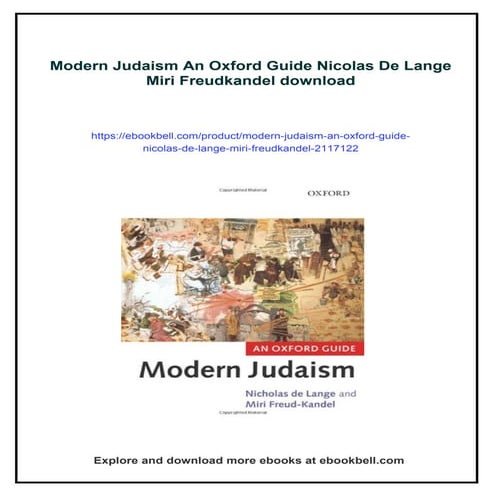 Modern Judaism An Oxford Guide Nicolas De Lange Miri Freudkandel | PDF