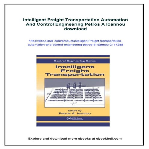 Intelligent Freight Transportation Automation And Control Engineering ...