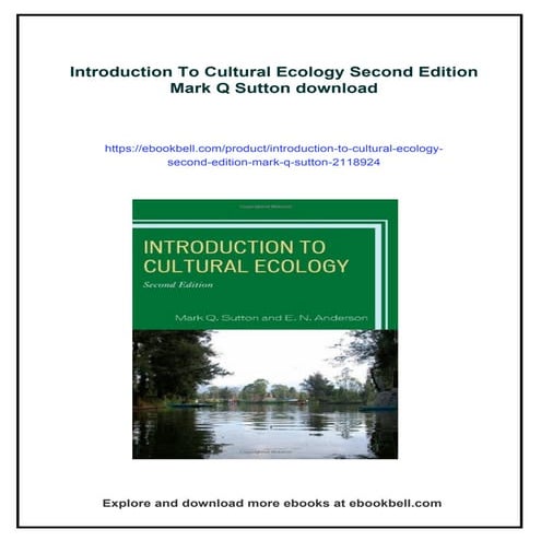 Introduction To Cultural Ecology Second Edition Mark Q Sutton | PDF