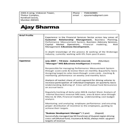 Ajay Sharma Resume | DOCX