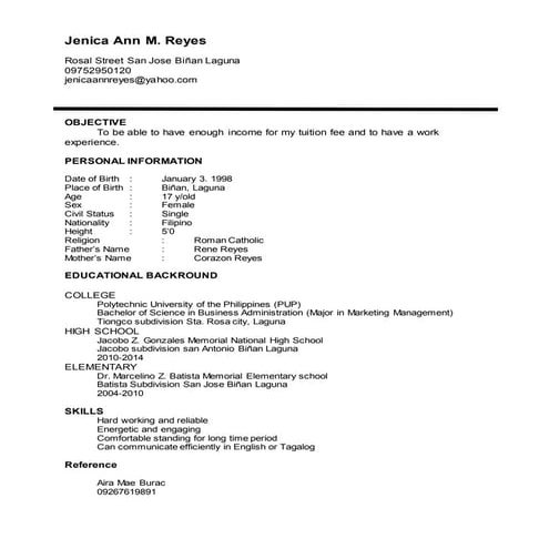 toones resume | RTF