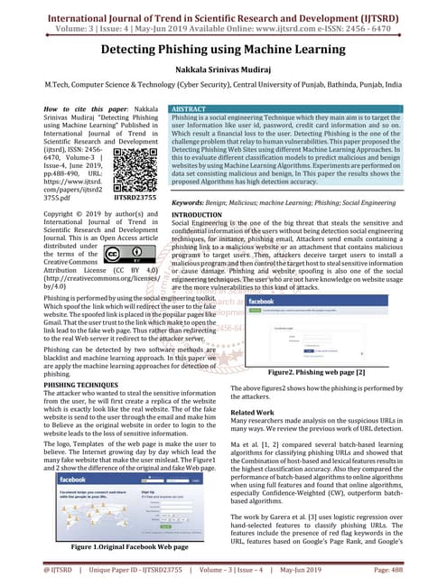 Detection of phishing websites | PPTX