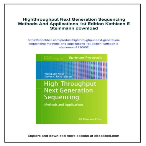 Highthroughput Next Generation Sequencing Methods And Applications 1st Edition Kathleen E ...