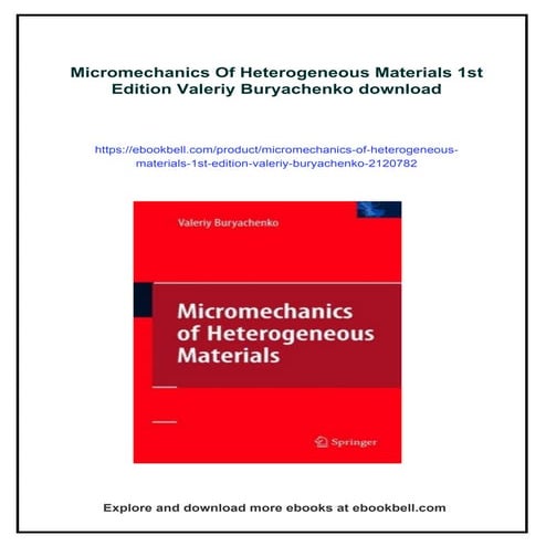 Micromechanics Of Heterogeneous Materials 1st Edition Valeriy Buryachenko | PDF