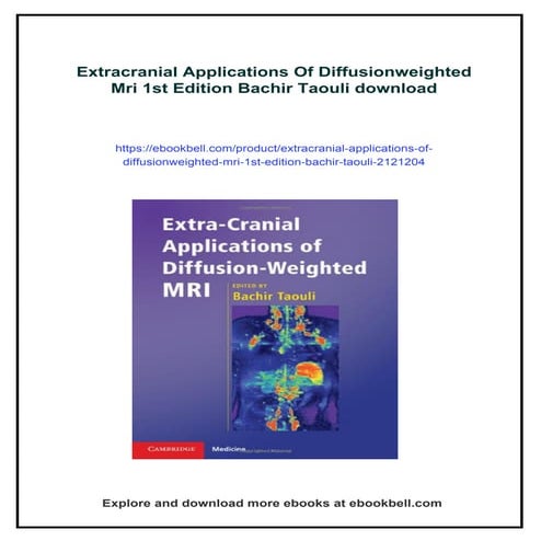 Extracranial Applications Of Diffusionweighted Mri 1st Edition Bachir ...