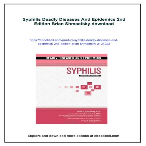 Syphilis Deadly Diseases And Epidemics 2nd Edition Brian Shmaefsky | PDF