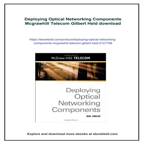 Deploying Optical Networking Components Mcgrawhill Telecom Gilbert Held | PDF