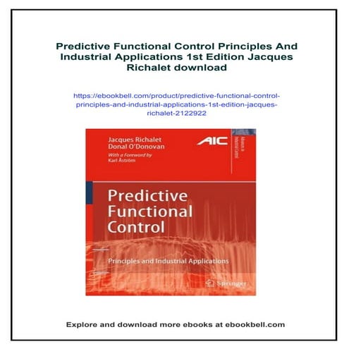 Predictive Functional Control Principles And Industrial Applications 1st Edition Jacques ...