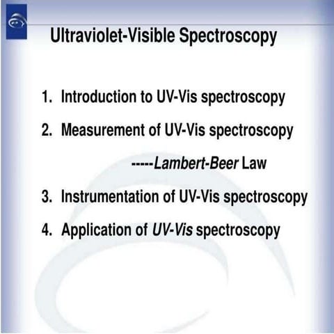 Uv Visible Spectroscopy In Chemistry Pptx Free Download