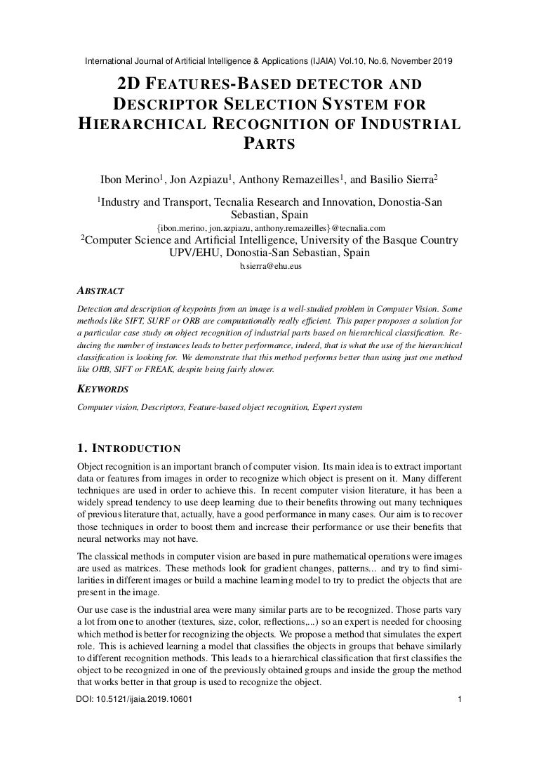 2d Features Based Detector And Descriptor Selection System For Hierar…