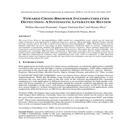 Towards Cross-browser Incompatibilities Detection: Asystematic ...