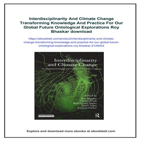 Interdisciplinarity And Climate Change Transforming Knowledge And ...