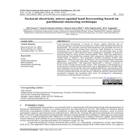 Sectoral electricity micro-spatial load forecasting based on partitional clustering technique | PDF