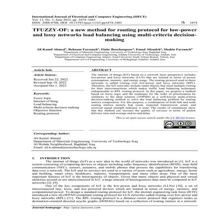 Tfuzzy Of A New Method For Routing Protocol For Low Power And Lossy