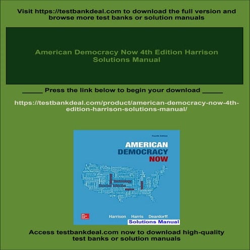 American Democracy Now 4th Edition Harrison Solutions Manual | PDF