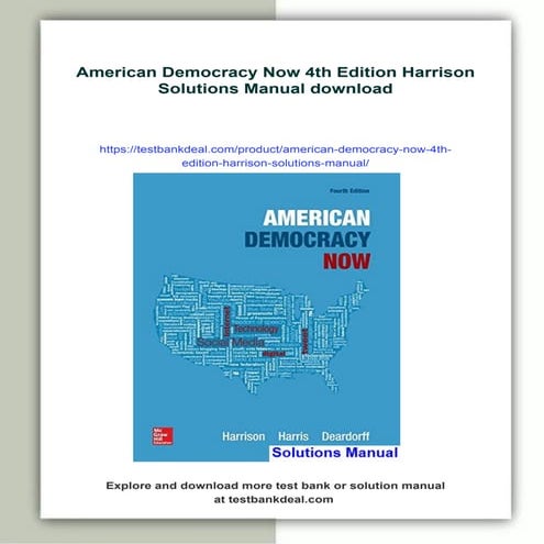American Democracy Now 4th Edition Harrison Solutions Manual | PDF