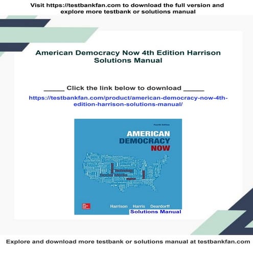 American Democracy Now 4th Edition Harrison Solutions Manual | PDF